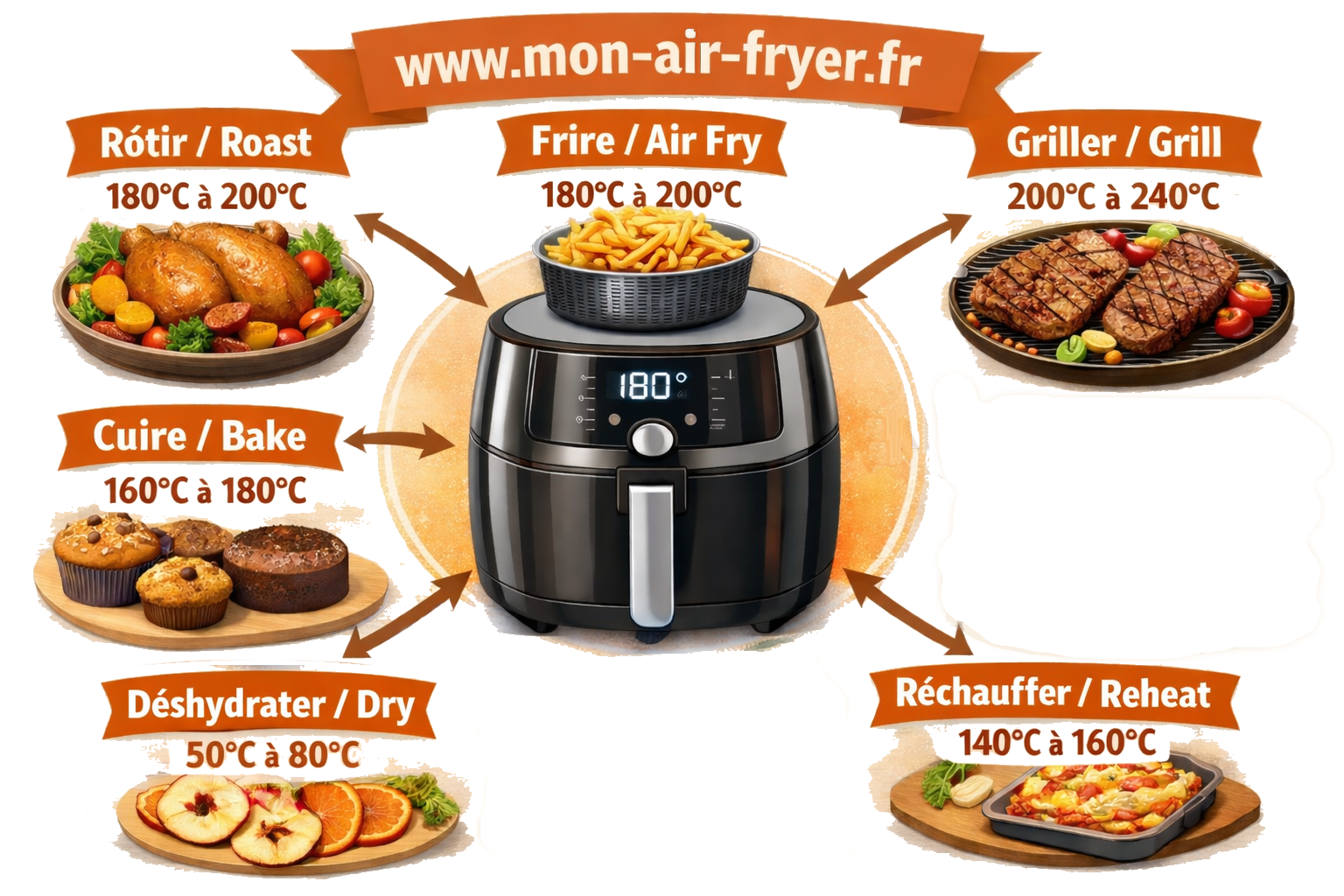 Les différents modes de cuisson de l'airfryer - Mon Air Fryer